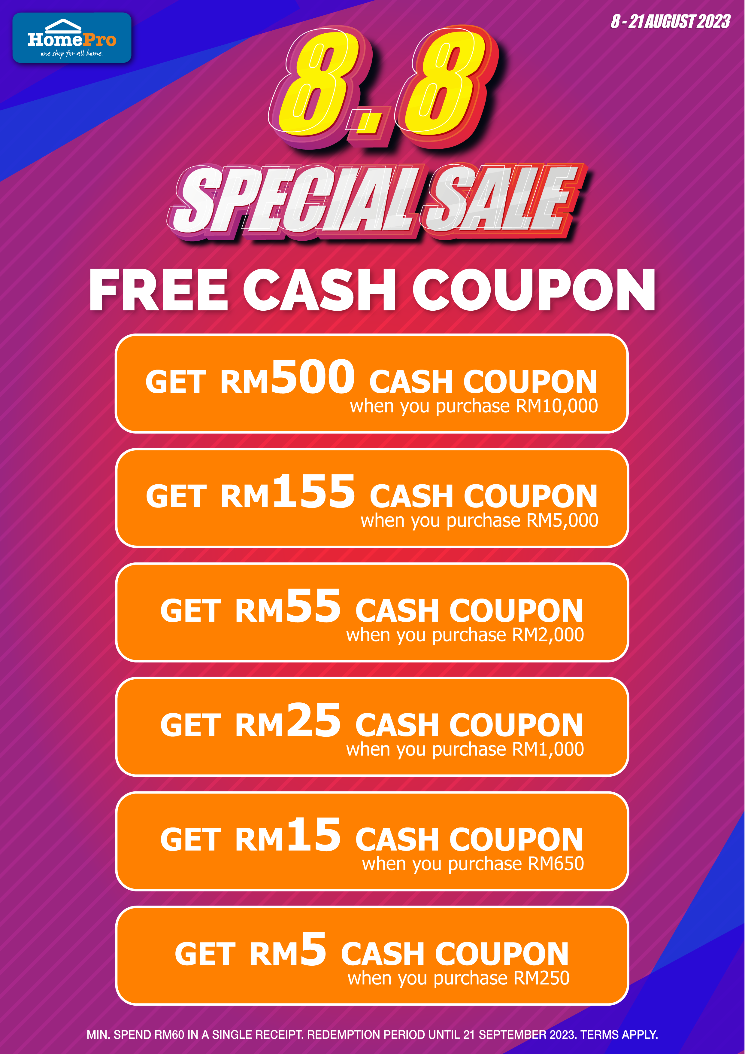 Promotion 8 8 Specials HomePro Shopping Online