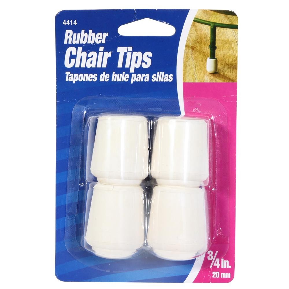 SOFT TOUCH RUBBER CHAIR LEG TIP ROUND 3/4" WHITE 4 EACH