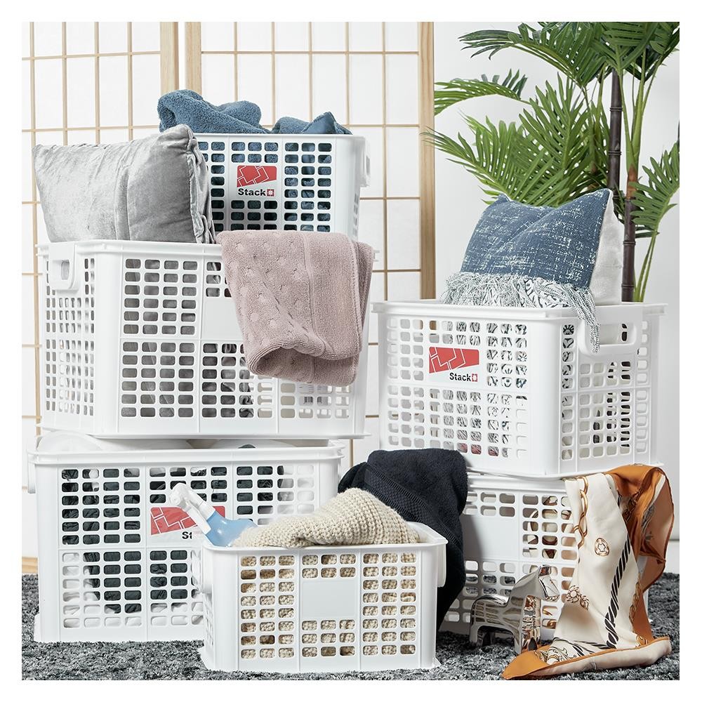 STACKABLE STORAGE BOX STACKO DT-55 L 45.4X32.6X28CM WHITE