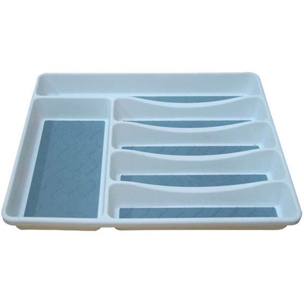 6-COMPARTMENT SILVERWARE TRAY MICRONWARE 2778 WHITE