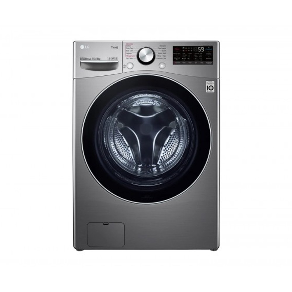 LG WASHING MACHINE & DRYER F2515RTGV 15/8KG DARK SILVER