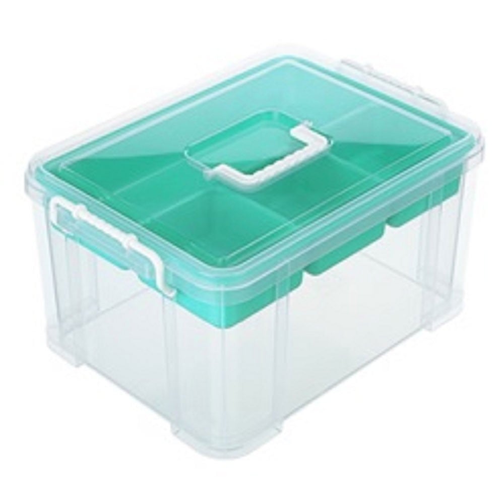KEYWAY STACKABLE CONTAINER WITH HANDLE HK15 W24XD38.5XH21 CM CLEAR