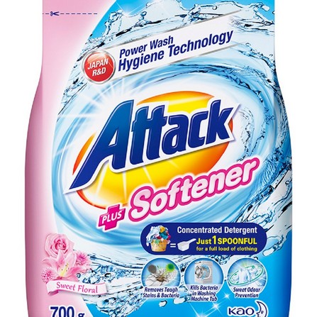 ATTACK POWDER DETERGENT PLUS SOFTENER 700G SWEET FLORAL
