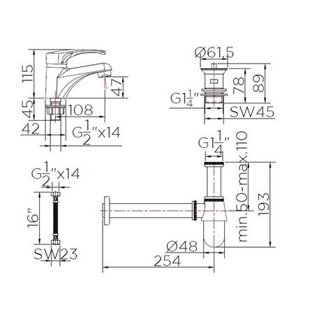 ชุดก๊อกอ่างล้างหน้า เดี่ยว KARAT KFA-029-610 สีโครม