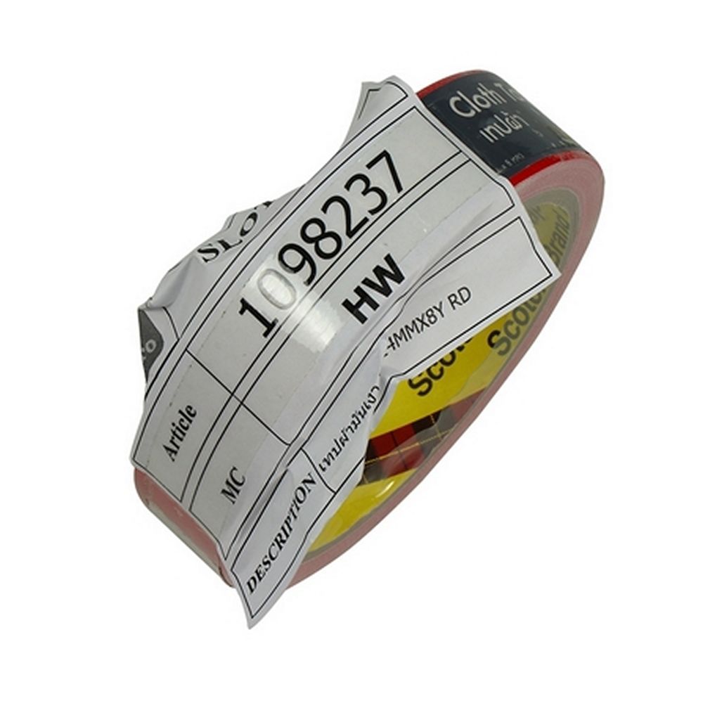 เทปผ้ามันเงา 3M 24 MMX8Y สีแดง