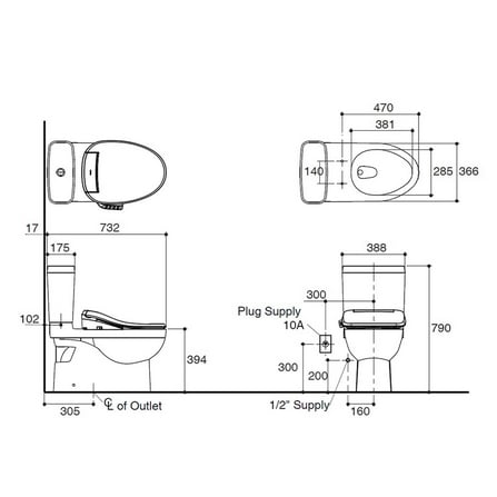 สุขภัณฑ์ 2 ชิ้น KOHLER K-30312X-0 3/4.8ลิตร สีขาว