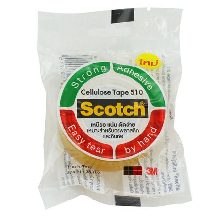 เทปใส 3M 510 3/4 นิ้ว X 36 หลา สีใส