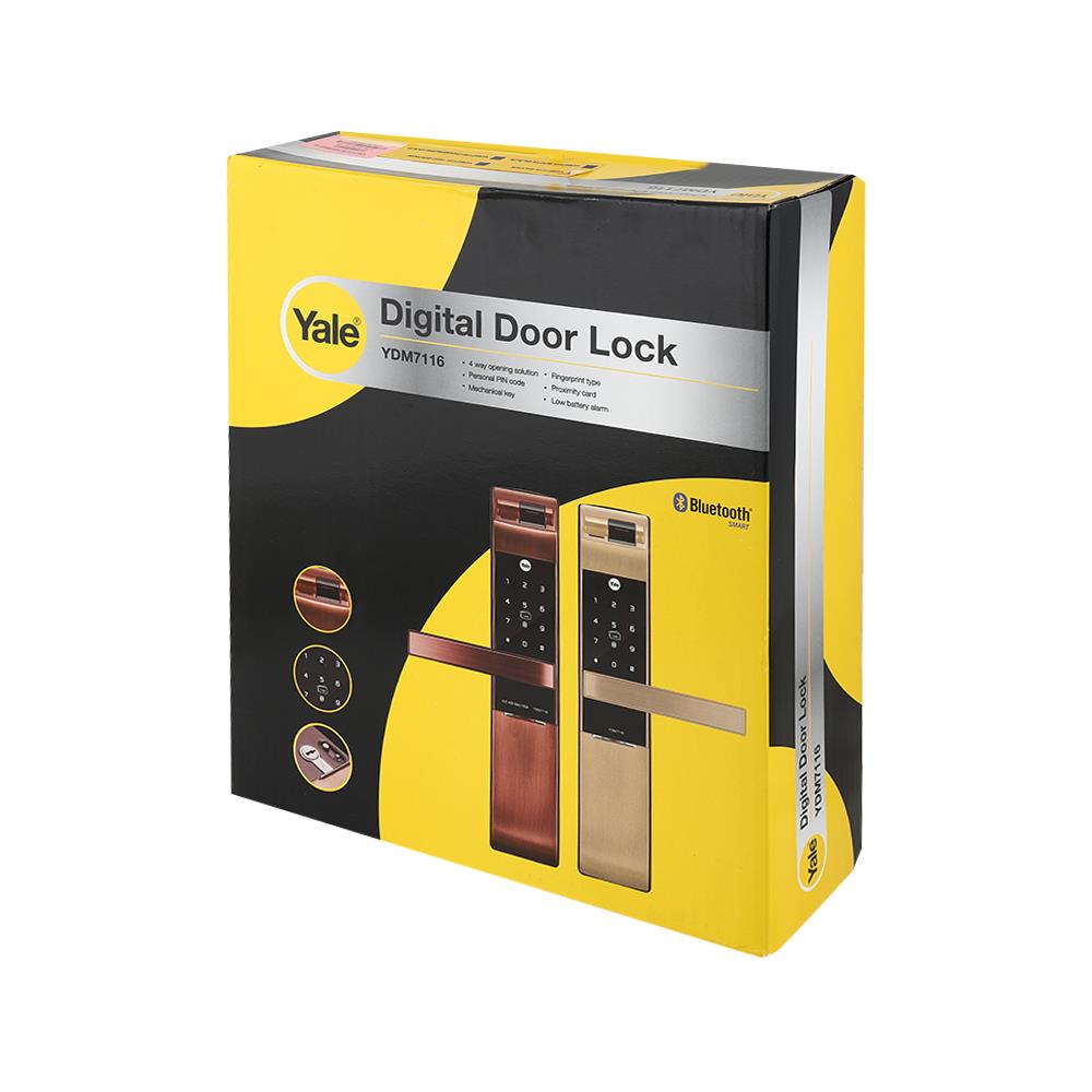 กลอนดิจิตอล YALE YDM7116-S สีดำ/นิเกิ้ล