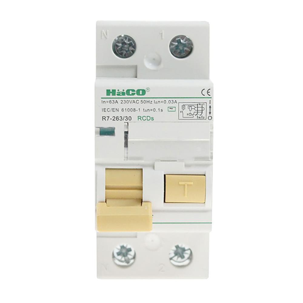 เมนเซอร์กิตเบรกเกอร์ 63 แอมป์ 1 เฟส RCBO R7/2C HACO