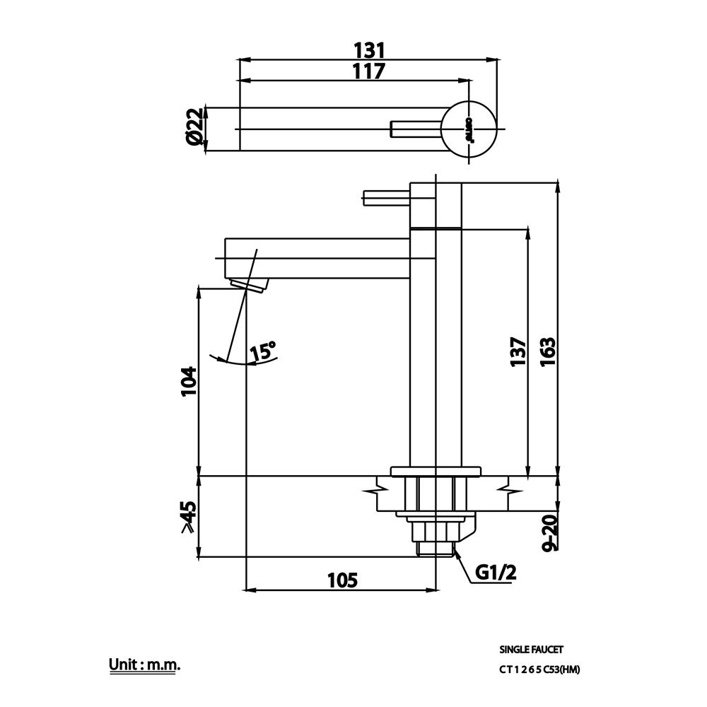 ก๊อกอ่างล้างหน้า COTTO CT1265C53(HM)