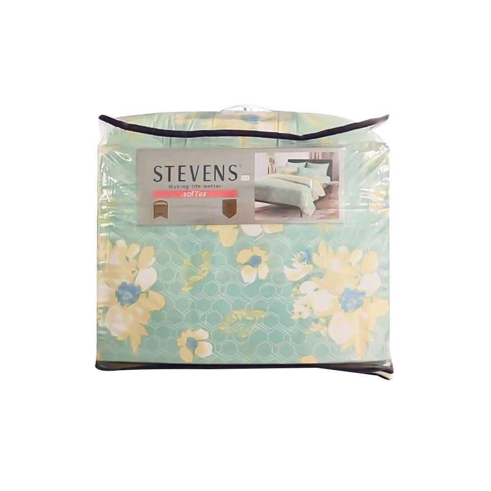 ชุดผ้าปูที่นอน 3.5 ฟุต 4 ชิ้น STEVENS SOFTEX AZALEA สีเขียว
