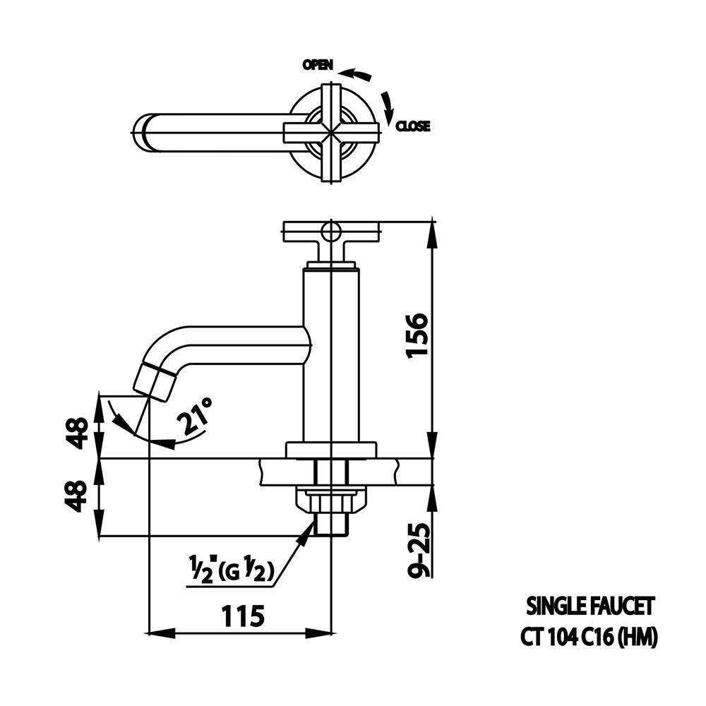 BASIN FAUCET COTTO CT104C16 (HM)