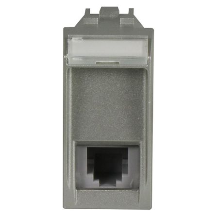 เต้ารับโทรศัพท์ B-TICINO NT4258/11N LIGHT TECH 6P/4C สีเงิน