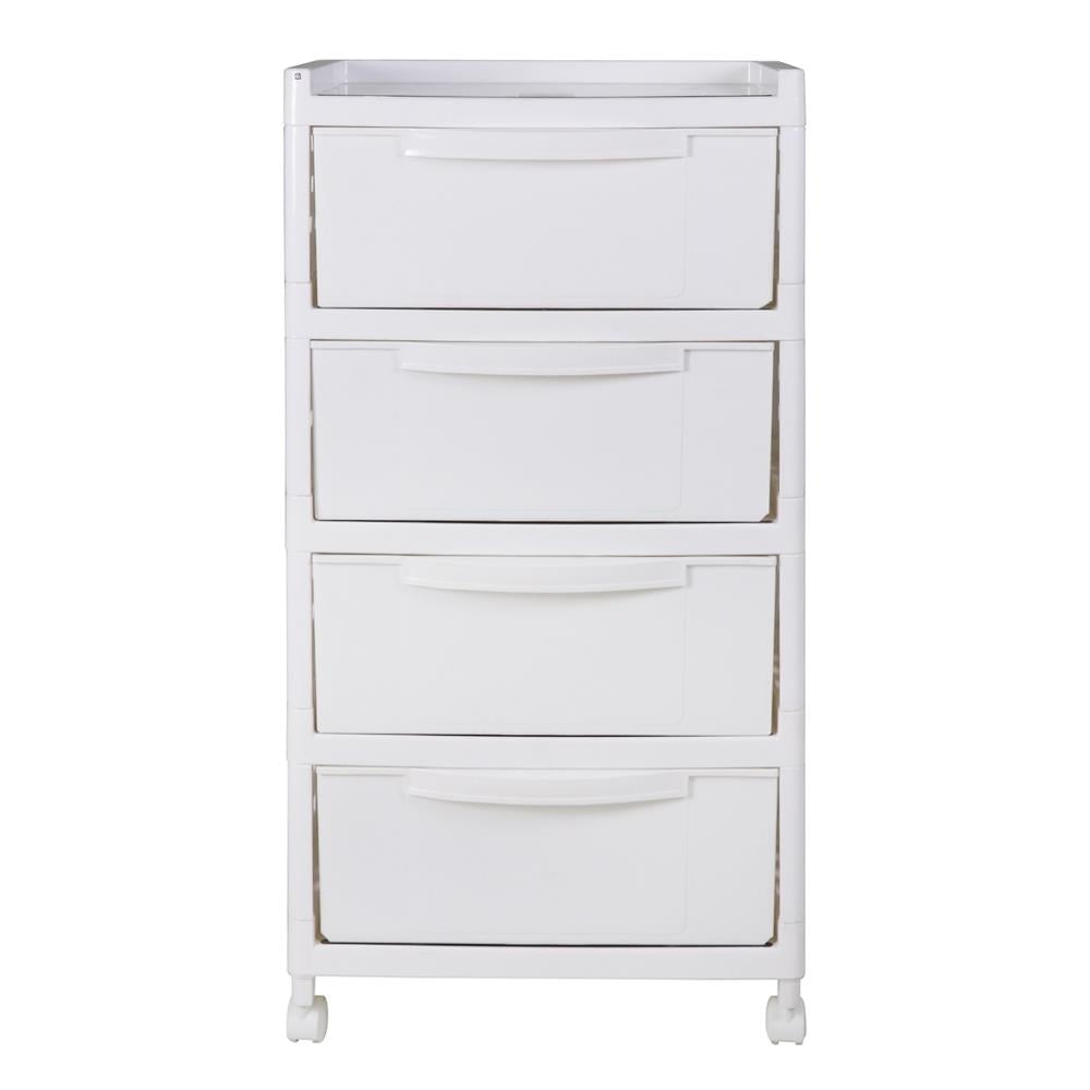 PLASTIC DRAWER 1074 30X48X90CM WHITE