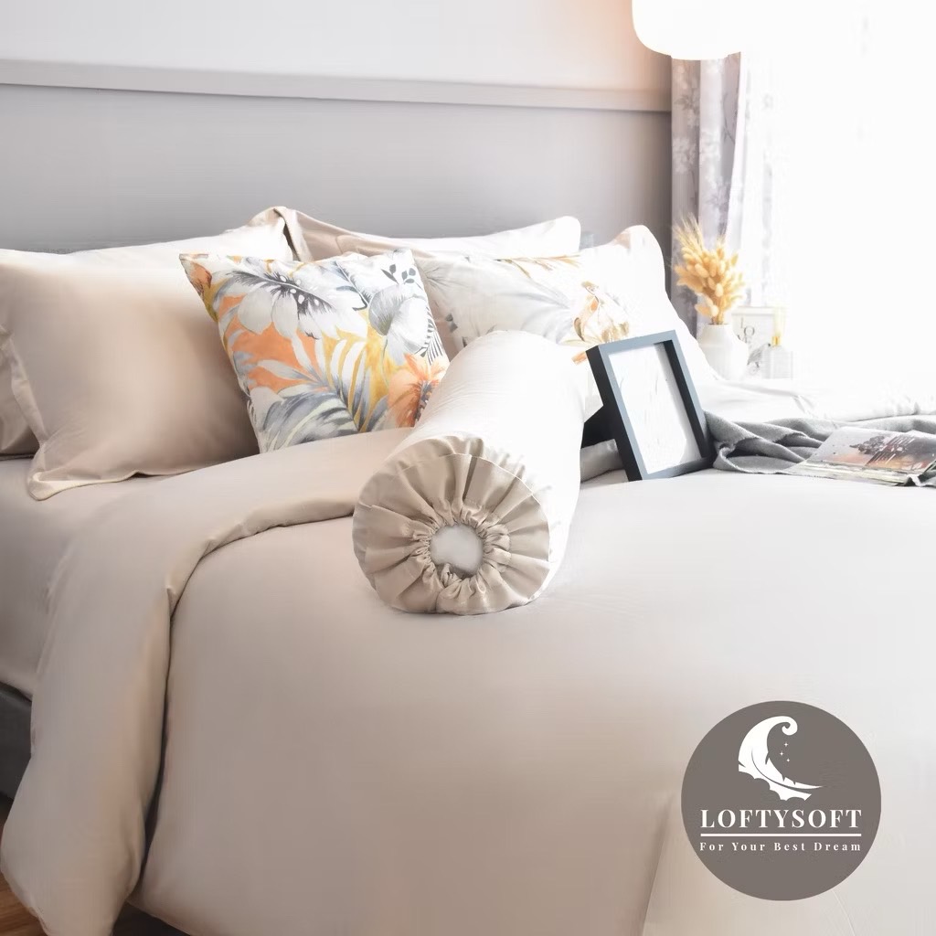 ชุดผ้าปูที่นอน 6 ฟุต 4 ชิ้น LOFTYSOFT Elegance Collection - Autumn Beige SET B