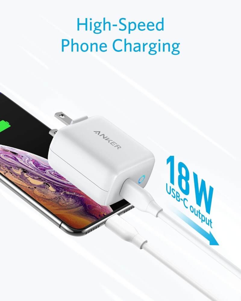 หัวชาร์จเร็ว 18W USB-C Anker PowerPort PD 1 สีเทา - AK127