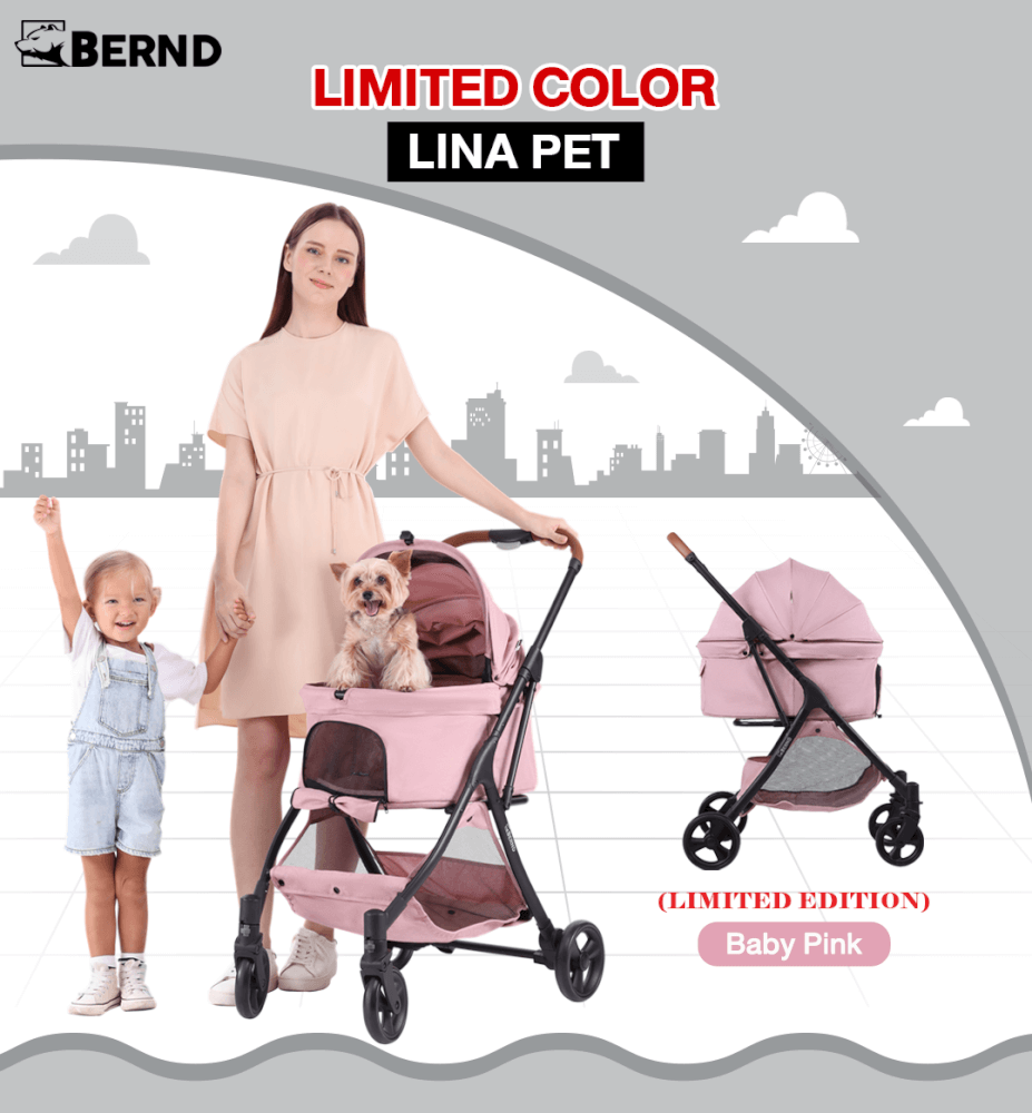 รถเข็นสัตว์เลี้ยง พับอัตโนมัติ BERND Lina Pet Auto Fold - Baby Pink ...