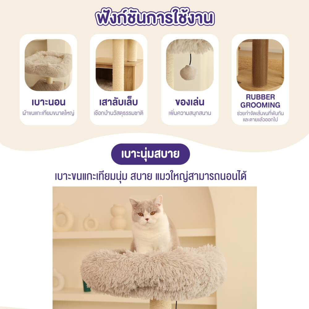 คอนโดแมว Catry รุ่น Cat Tree Casio สีเทา