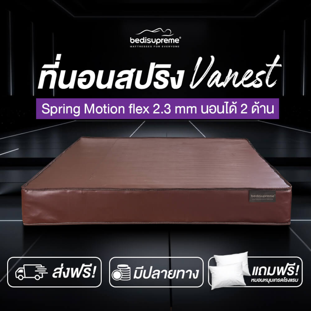 ที่นอน 3 ฟุต BEDISUPREME รุ่น VANEST หนา 9 นิ้ว สีน้ำตาล