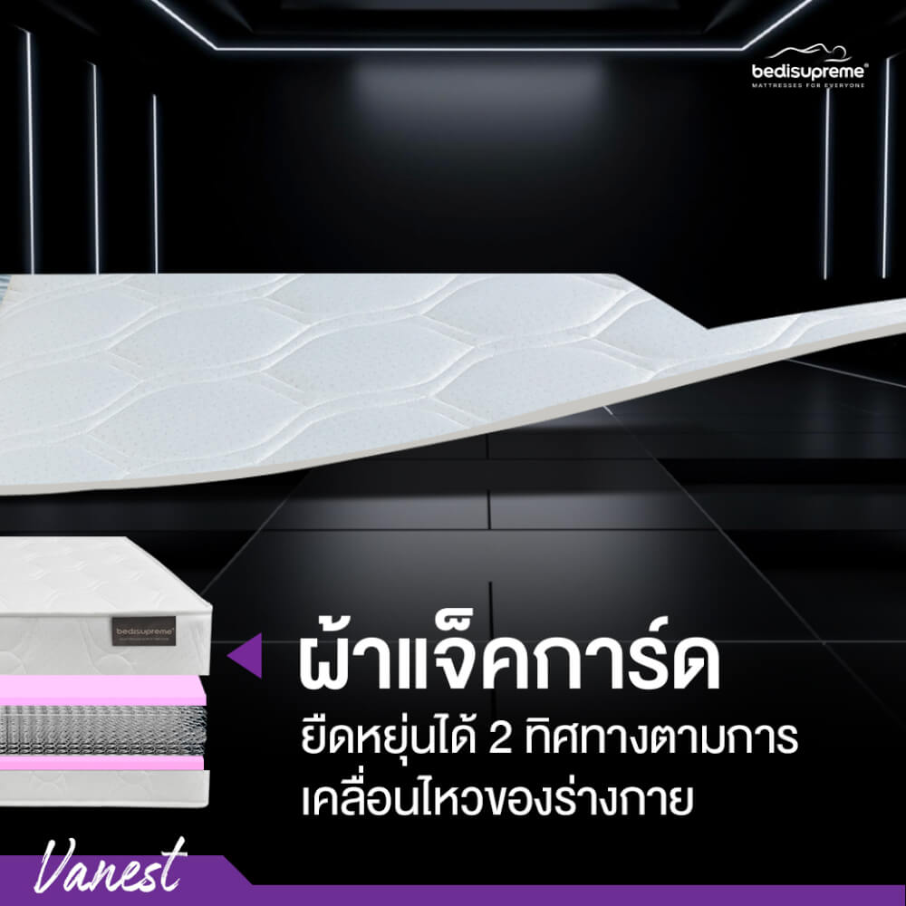 ที่นอน 6 ฟุต BEDISUPREME รุ่น Vanest หนา 9 นิ้ว