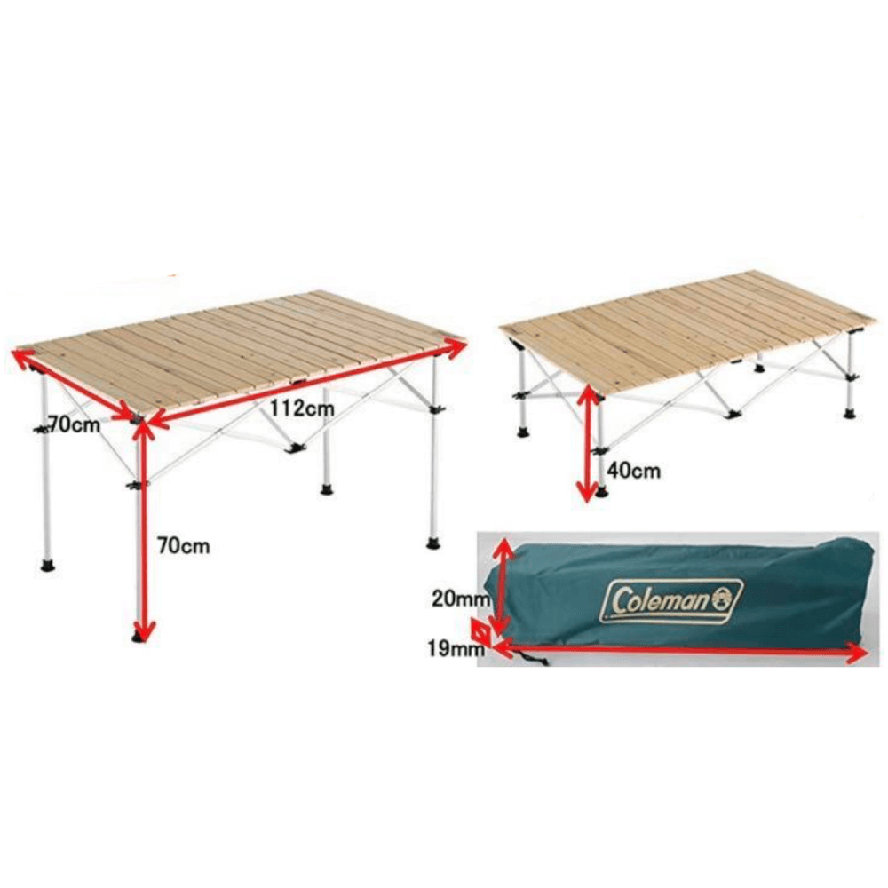 โต๊ะพับแคมป์ปิ้ง Coleman JP Natural Wood Roll Table 110 23501