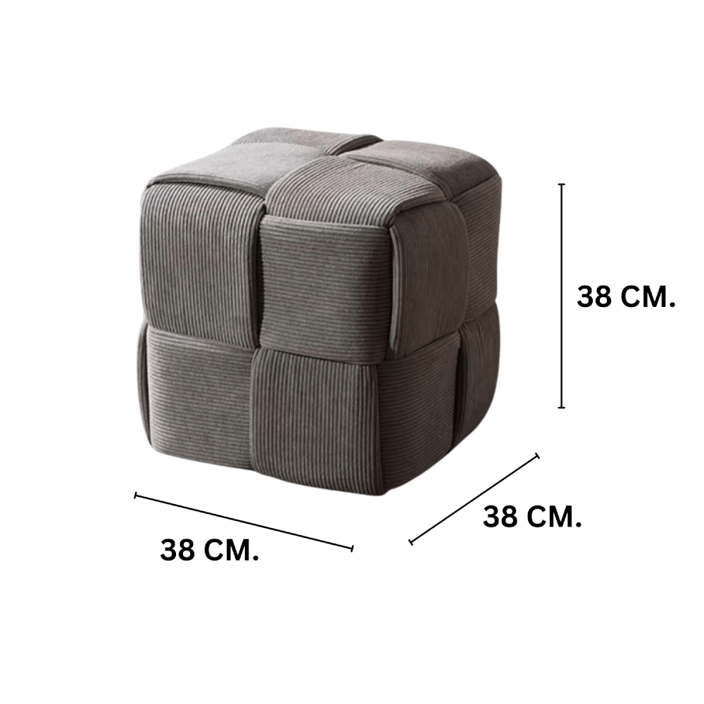 สตูลผ้าลูกฟูก MY DOLLS HOUSE COZY CUBE 38 ซม. สีเทา