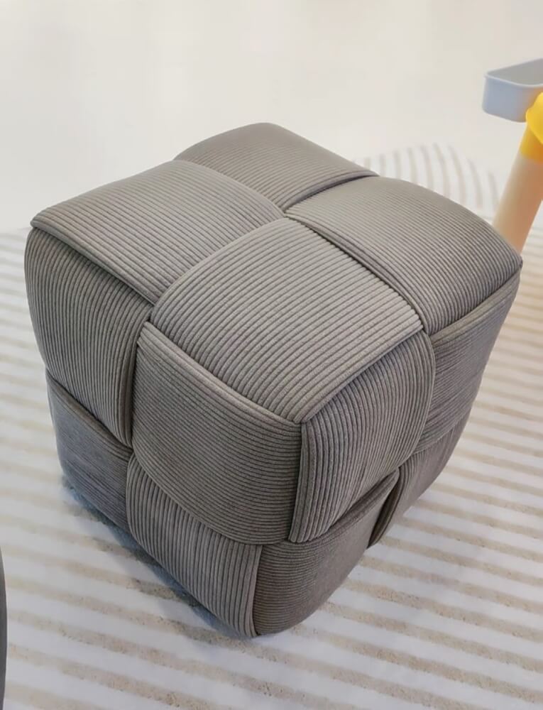 สตูลผ้าลูกฟูก MY DOLLS HOUSE COZY CUBE 38 ซม. สีเทา