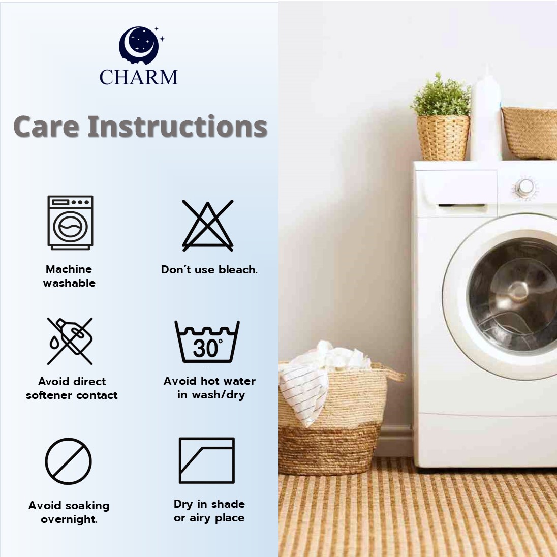 CHARM หมอนหนุน รุ่น COMFORT ขนาด 17 X 27 นิ้ว นุ่มสบาย ใช้ได้ทุกวัน