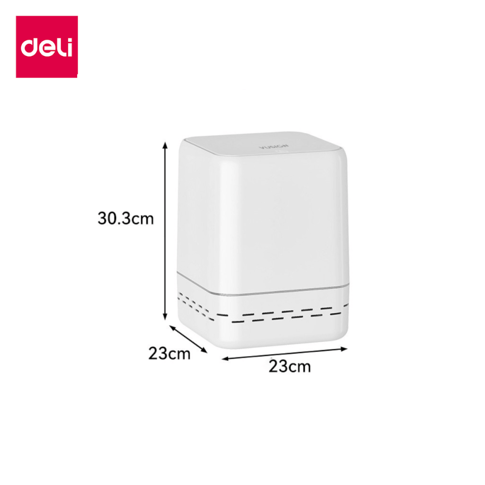 ถังขยะแบบฝากด DELI VS1128-WH-01 สีขาว ขนาด 23X23X30 CM
