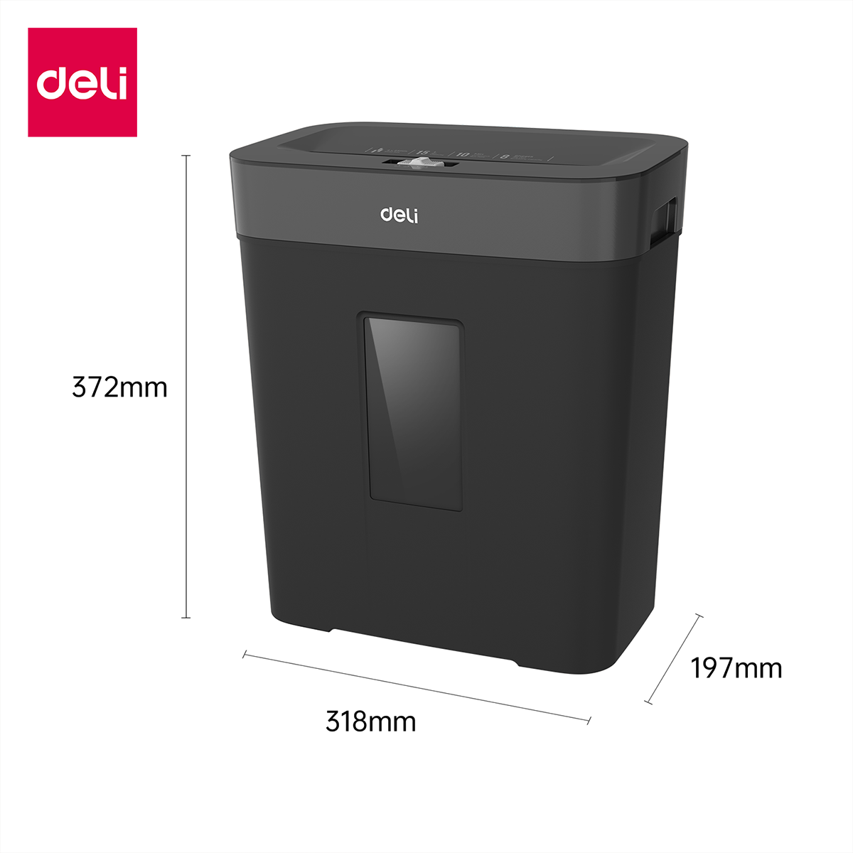 เครื่องทำลายเอกสารอัตโนมัติ Deli ET023-BK-01 สีดำ