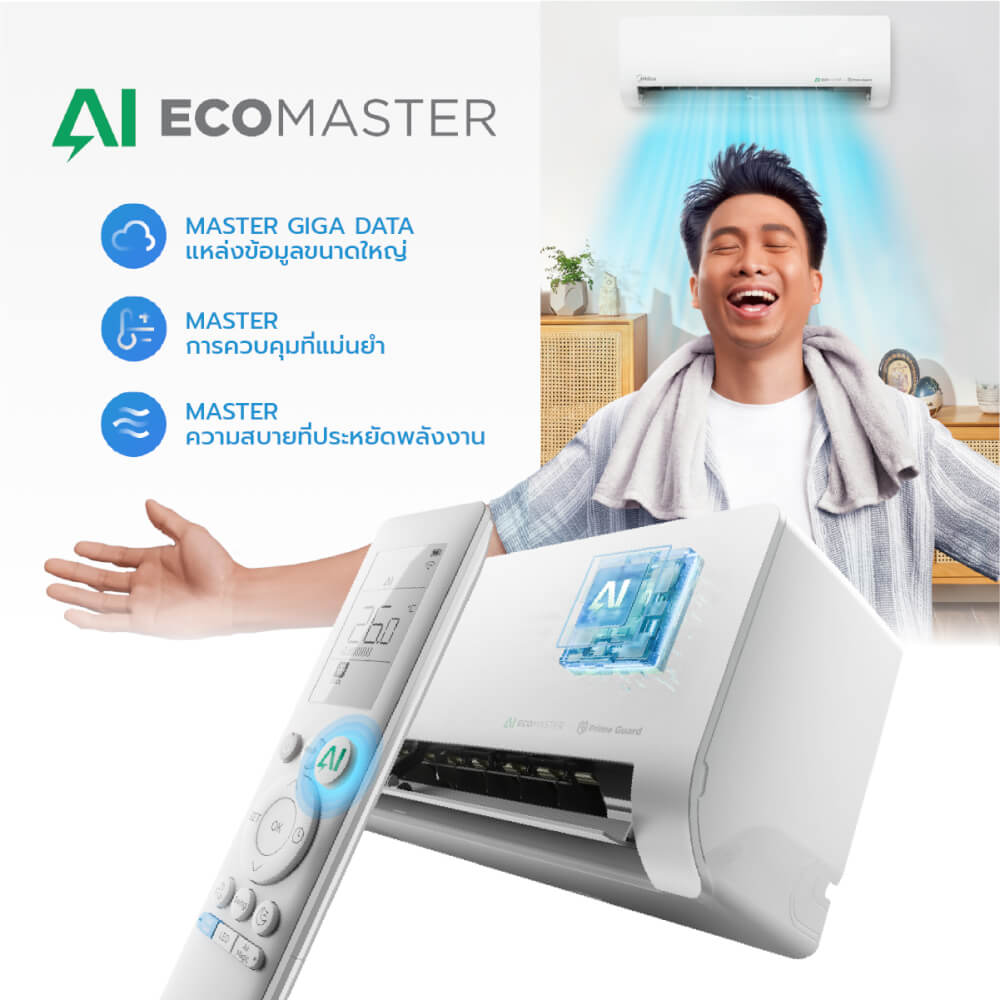 แอร์ผนัง Midea NUMEN SERIES 12000 บีทียู อินเวอร์เตอร์ (ไม่รวมติดตั้ง)