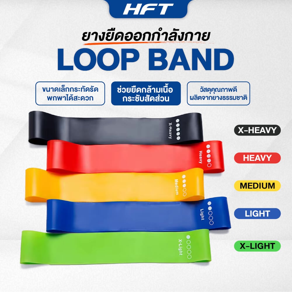 เซ็ตยางยืดออกกำลังกาย HOMEFITTOOLS MINI LOOP BAND 5 ชิ้น