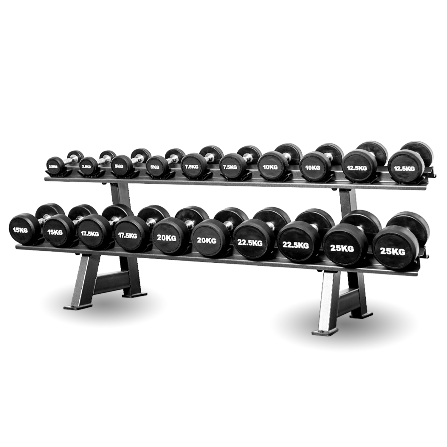 เซ็ตดัมเบลแบบกลม 10 คู่ พร้อมแร็ค HOMEFITTOOLS R103 น้ำหนัก 2.5-25KG