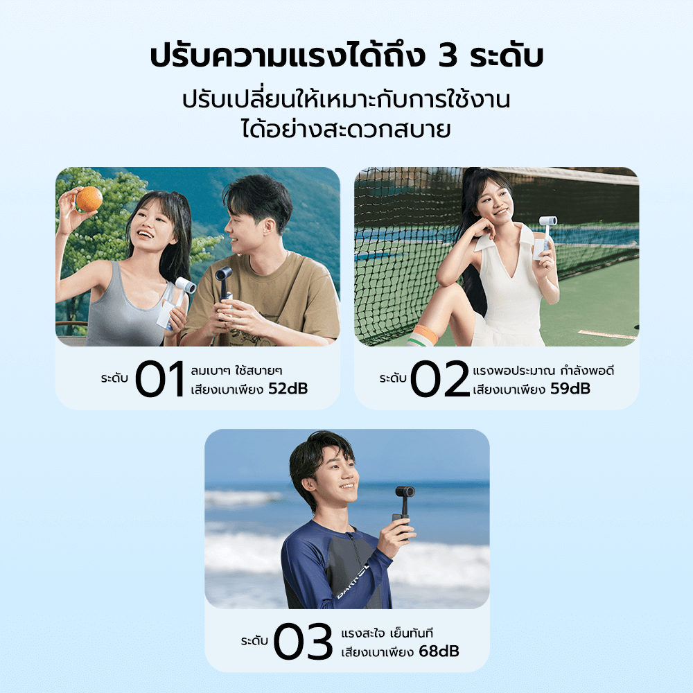 พัดลมพกพา CUKTECH BF01 สีดำ JET FAN แบบ USB-A ลมแรง 10.5 M/S สำหรับใช้ ...
