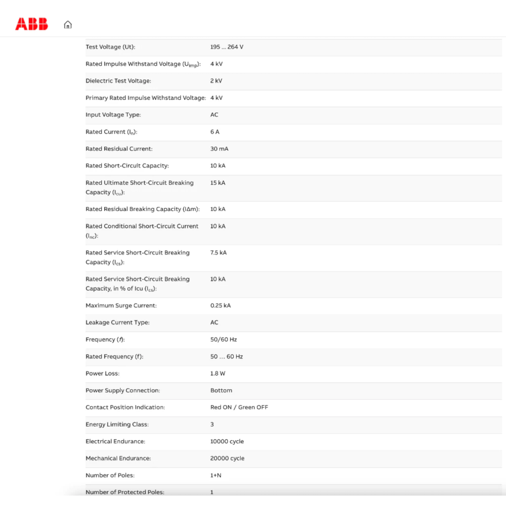 เบรกเกอร์กันดูด RCBO 32A 1P 6KA TYPE AC ABB รุ่น DSE201M AC-30 (ตัดไฟ ...