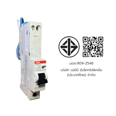 เบรกเกอร์กันดูด RCBO 50A 1P 6KA TYPE AC ABB รุ่น DSE201M AC-30 (ตัดไฟ ...