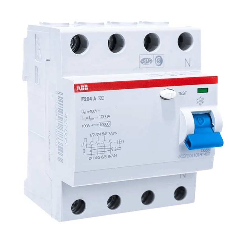 เบรคเกอร์กันไฟดูด 40 แอมป์ 4 โพล ABB RCCB F204 A-40/0.03 (Type A)