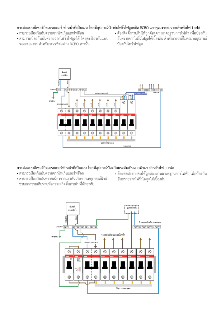 เซอร์กิตเบรกเกอร์ 63 แอมป์ 2 โพล 10kA ABB S202M-C63