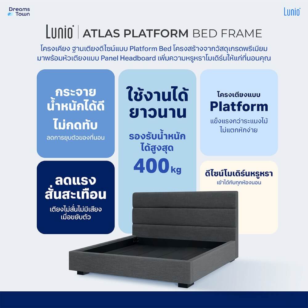 เตียง LUNIO ATLAS PLATFORM BED FRAME ขนาด 6 ฟุต