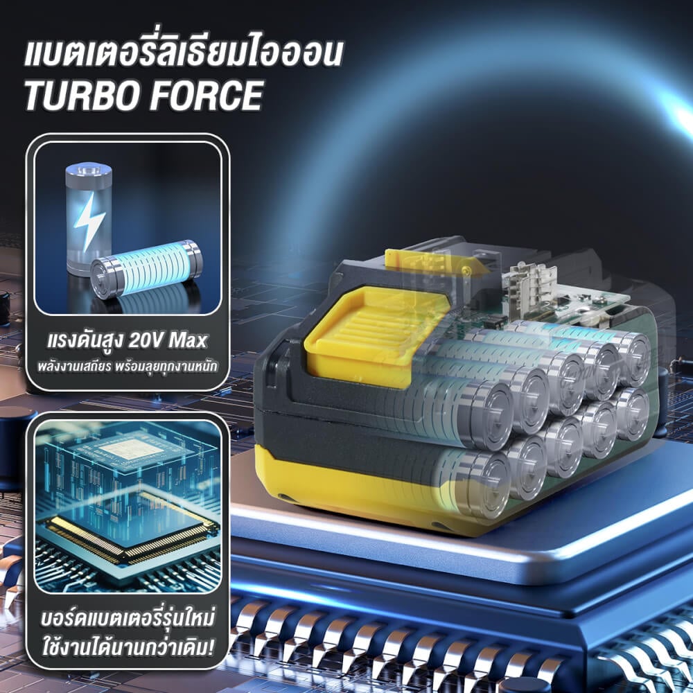 แบตเตอรี่ DELTON TURBO FORCE 20V 6AH