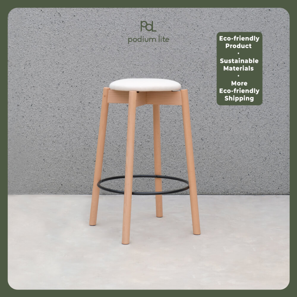 เก้าอี้บาร์ PODIUM LITE รุ่น PLUS MID STOOL สี PURE NATURAL (ถอดประกอบได้)