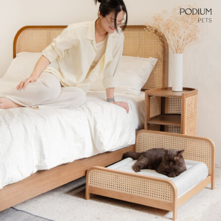 ที่นอนสัตว์เลี้ยง PODIUM PETS รุ่น CANE PET BED ขนาด 60X65X34 ซม. สีไม้ ...