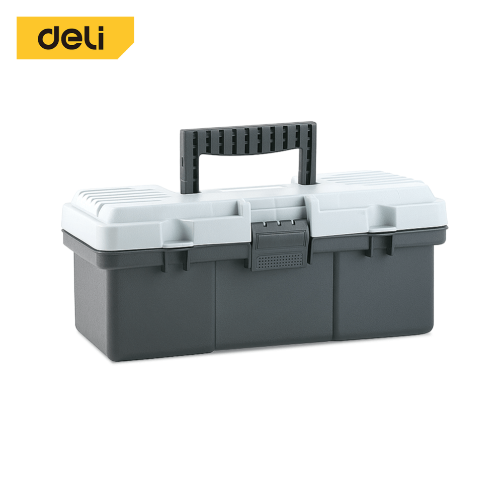 กล่องเครื่องมือช่าง DELI EDL432314-GR-01 ขนาด 16X36X18ซม สีเทา