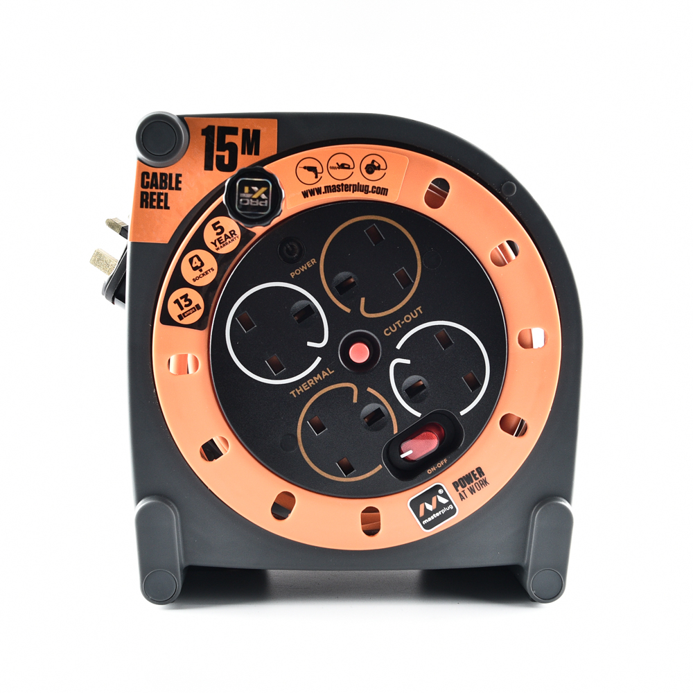 EXTENSION CORD REEL HMU15134SL-O 15M MASTERPLUG